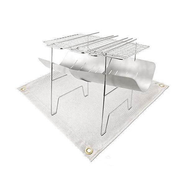 ・ 1人用 ・【1~3人の軽食に最適のサイズ】収納時サイズ 約31cm×23cm(本体)、サイズはA4サイズになり、収納時の重量は約1.15kgで、軽量タイプなので、コンパクトで持ち運び楽ちん！・   【数秒で組み立てできる】ステンレス板と...