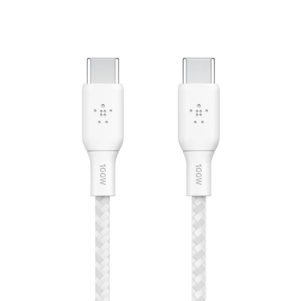 高速充電とデータ転送BELKIN CAB014BT2MWH USB-CtoCシリコンやわらか超高耐久2重編込ケーブル2m耐久性のあるエクストラロングUSB-C to USB-Cケーブルを使用して、USB-Cデバイスを安全に高速充電しましょう...