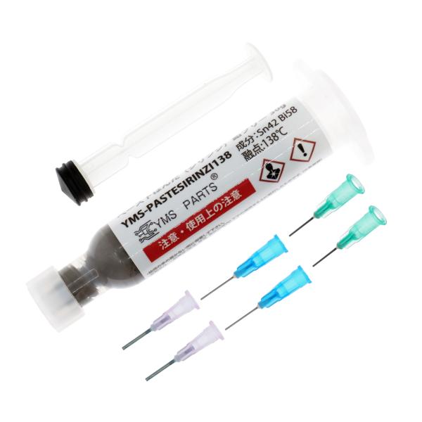 はんだがクリーム状になったものです・シリンジタイプ 30ｇ・鉛フリーはんだ向け・Sn42/Bi37 低融点138℃