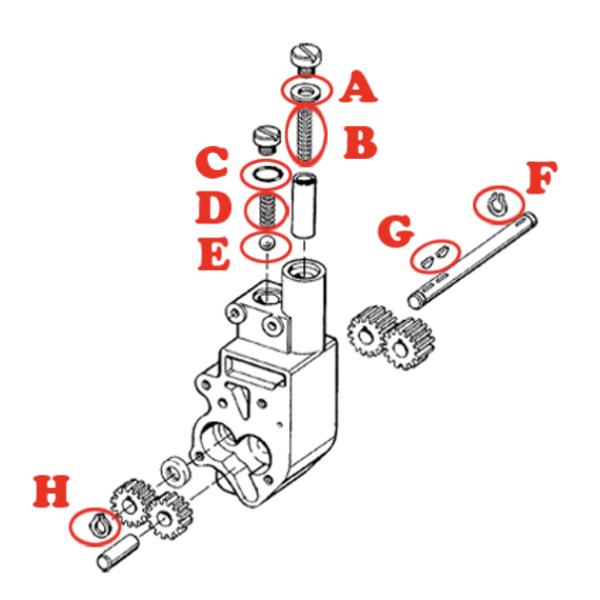 オイルポンプ スモール パーツ 各種1個売りオイルポンプ周りの整備に欠かせない内部の部品です。小さいので紛失しがちですね！補修の際も便利です！！A 1978年以降 リリーフバルブ プラグ OリングOEM 11105B 1941-1952 リ...