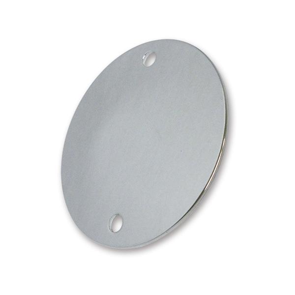 クローム フラット ポイント カバ− 2穴クロームメッキ仕上げでどんなカスタムにもマッチします。スクラッチアートのように、プロに削ってもらってオリジナルの絵を描くのも格好良いですね！2穴　1970-1999年 SHOVELHEAD / EV...