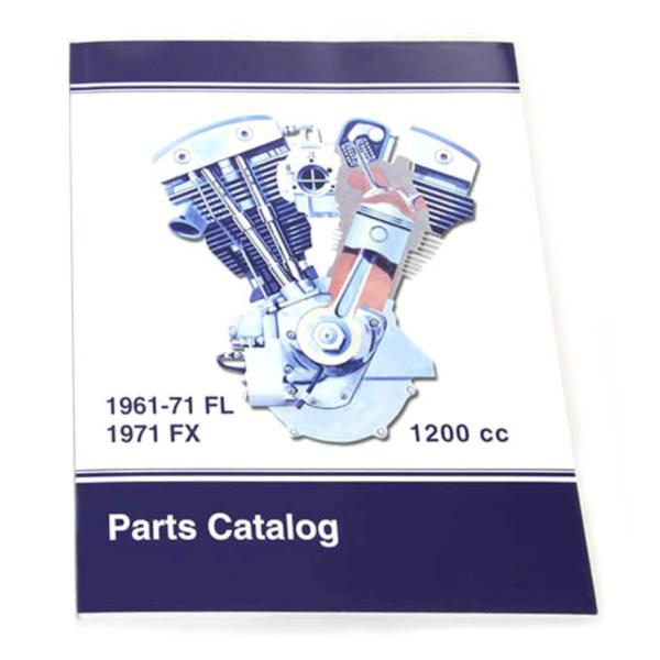 1961-1971年式ビッグツインのスペアパーツブック。 パーツリスト 部品表。OEM番号を記載し、用途や装着範囲に応じて必要な部品を正確に特定できるよう工夫されています。184ページの製本で分解図も掲載されています。1984年にAntiq...