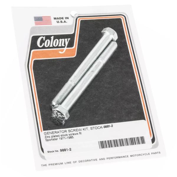 Colony ジェネレーター 固定 ボルトカドミウム仕上げストックスタイルジェネレーター固定用ボルトセットです。■1936-1957年 KNUCKLEHEAD PANHEAD用 パン ナックル【8152-2】ボルトサイズ:1/4"-24(マ...