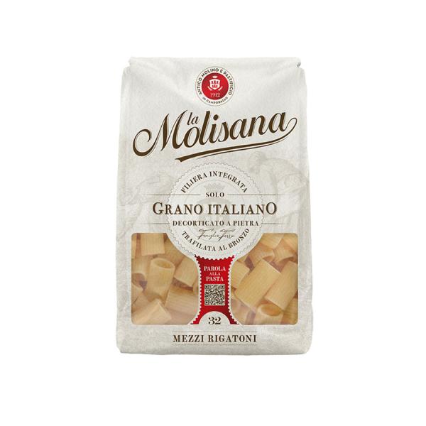 ラ モリサーナ メッツィ リガトーニ ブロンズ No.32 500g x 24個[ケース販売] 送料無料 [モンテ イタリア パスタ 35106]