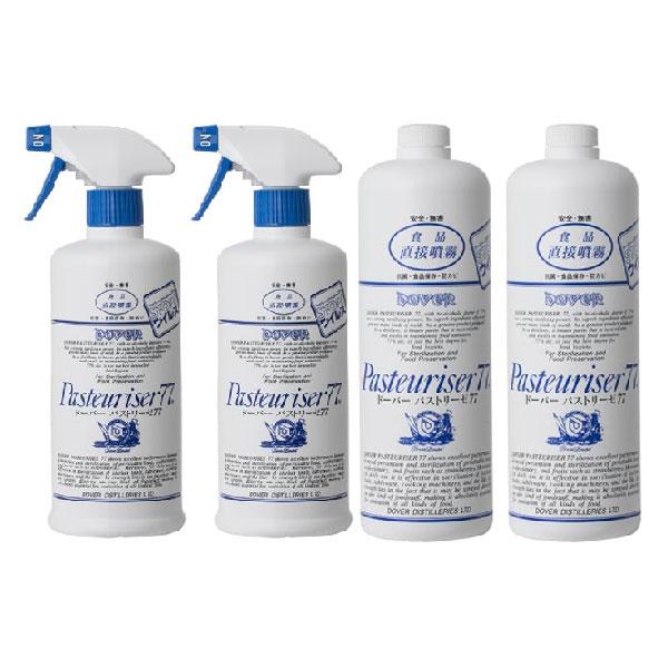 ドーバー パストリーゼ77 ヘッド付 500ml × 2本 + 詰替 1L 1000ml × 2本 セット販売 送料無料 アルコール消毒液 pasteuriser77