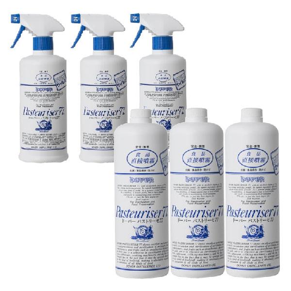 ドーバー パストリーゼ77 ヘッド付 500ml × 3本 + 詰替 1L 1000ml × 3本 セット販売 送料無料 アルコール消毒液 pasteuriser77