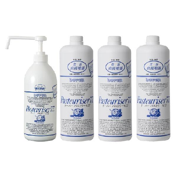 ドーバー パストリーゼ77 ポンプ 800ml + 詰替 1L 1000ml × 3本 セット販売 送料無料 アルコール消毒液 防菌 消臭 pasteuriser77