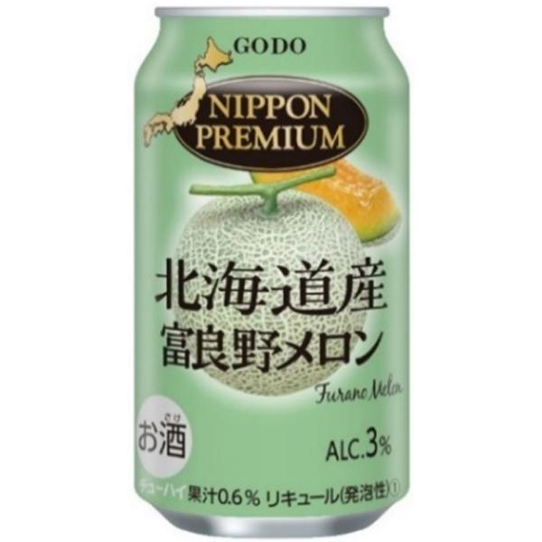 合同 NIPPN PREMIUN 北海道産 富良野メロンチューハイ 3度 缶 350ml × 24本ケース販売 合同酒精 オノエン リキュール 日本 173539