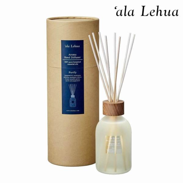 ■特徴ala Lehua アレレフアアロマリードディフューザーセット　250ml花々や太陽、海などハワイの自然を想起させる、やわらかな香りのルームフレグランスクラフトの紙管の中には、250mLのフレグランスオイルとラタンスティックがセットさ...