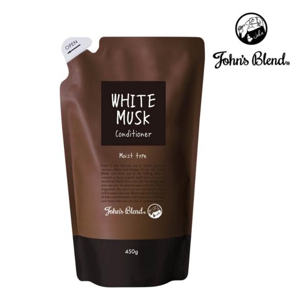 ■特徴John’sBlend ジョンズブレンドモイスト コンディショナー ホワイトムスク リフィル（詰め替え用）John's Blend 自慢のホワイトムスクの香りをたっぷりと配合したうるおって香るヘアケア　フレグランス コンディショナーヘ...