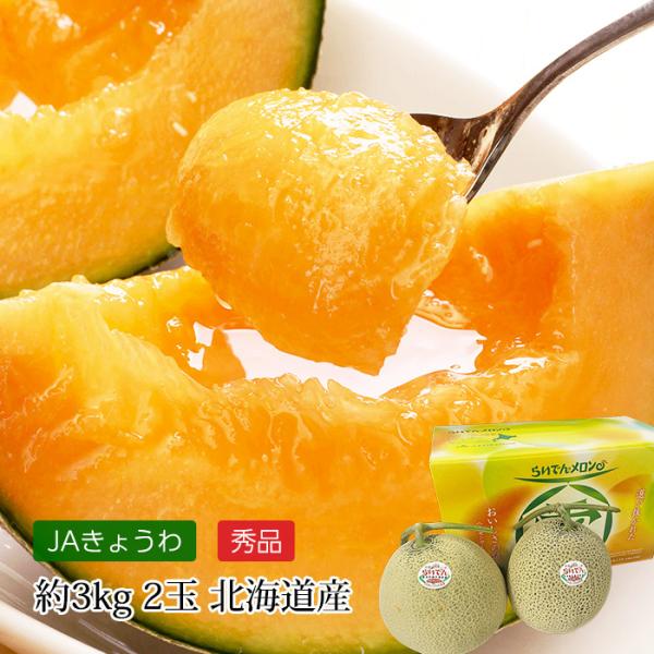 北海道共和町から出荷されるらいでんメロンは糖度が高く日持ちもいいのが特徴でおいしさが長続きします。甘くてジューシーでとろけるような夏の味覚を思う存分楽しめます。らいでんレッドメロン/めろん/お取り寄せ/フルーツ/果物/ギフト/贈答/プレゼン...
