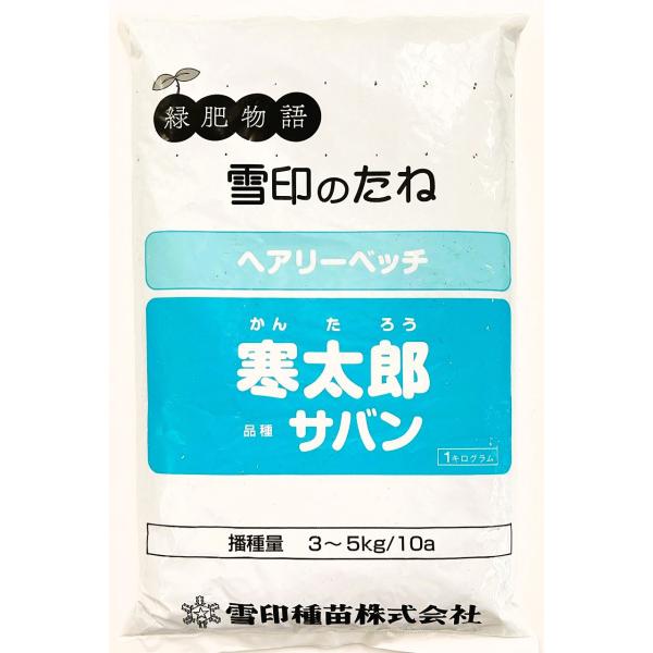 ヘアリーベッチ　寒太郎　品種名：サバン説明 ヘアリーベッチはマメ科の緑肥作物で、耐寒・耐雪性に優れており、越冬が可能な越年草です。秋または早春に播種し、春先から急生長し全面被覆します。湿害に弱いので排水対策を行ってください。この品種は越冬性...