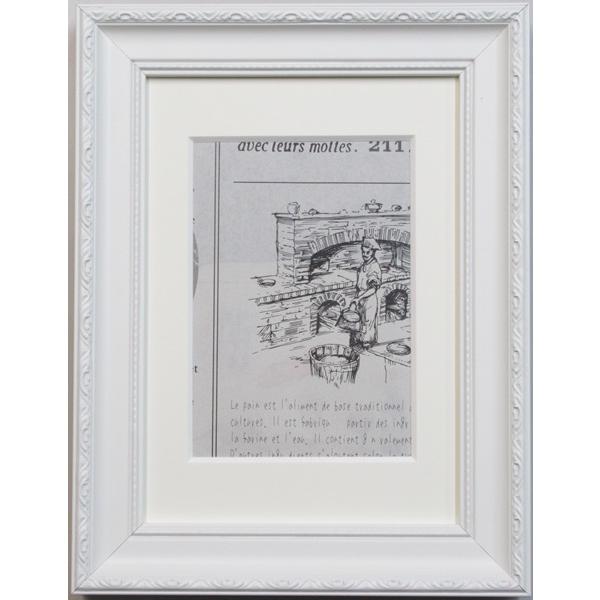 木の表面をアンティーク調に仕上げたフォトフレームです。フレームサイズ：キャビネ(180mm × 130mm)　マット窓サイズ：サービス判(120mm × 83mm)