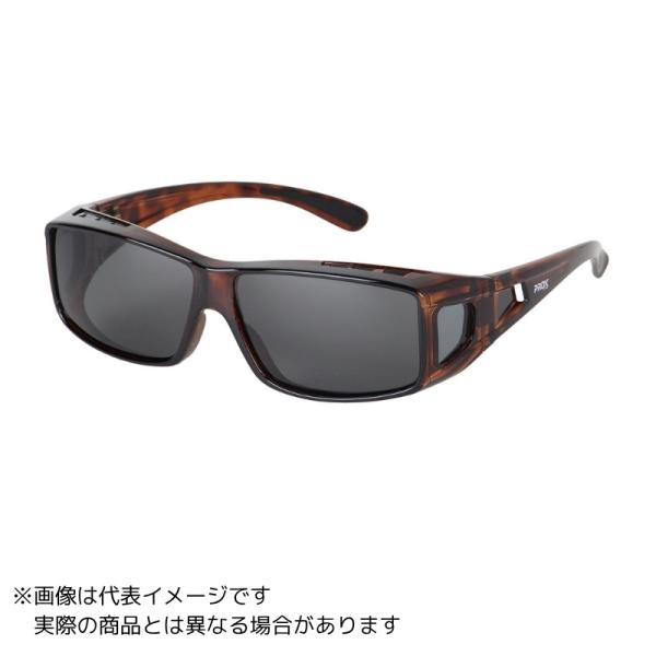 ●大阪漁具 PROX●商品名：偏光オーバーグラス●詳細眼鏡の上からかけられるオーバーグラス。水中が見やすく目の疲れを和らげる偏光グラスを採用。紫外線(UV)カット率99%以上。商品コード：PX919GBRレンズカラー：グレーフレームパターン...
