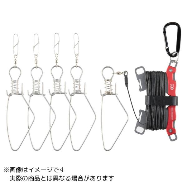 ●DAIWA●商品名：FISHING STRINGER 1000●詳細魚が外れにくいダブルロック構造ストリンガーフックダブルロック機構ストリンガーフックで魚が外れにくいロープホルダー付きで収納や携帯時に便利カラビナ付きでバッグやゲームベスト...