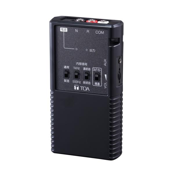 ●電源：単3形アルカリ乾電池（LR6）4本（DC6V） ●消費電流：52mA ●電池持続時間：約8時間 ●発振周波数：500Hz，1kHz ●断続音の間隔：0.5秒 ●最大負荷：ハイインピーダンス100系スピーカーで50W ●入力：外部音源...