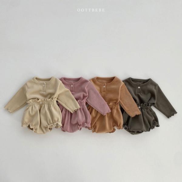 商品名：malang mink bloomer set■Brand：oottbebe・colorivory / pink / camel / khaki・sizes : 0-6m m :6-12m・fabriccotton100(フリースコ...