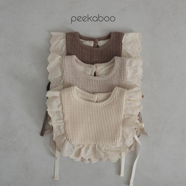 商品名：cookie bib■Brand：peekaboo・colorivory / oatmeal / mocha・sizefree・fabric cotton60 poly40・made in korea