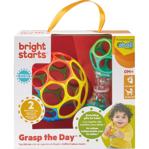 商品名：ブライトスターツ グラスプ ザ デイ ギフトセット 16908商品内容：●オーボールカラフル、オーシェイカー●対象年齢：０ヶ月〜オススメポイント：ベストセラーのオーボールと楽しいシェイカーがセットになりました。お手入れが簡単で、お出...