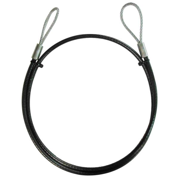 ●JANコード：4954458309573●品番：THW-3251I●ロープ径：3.2mｍ●ロープ長さ：1m●使用荷重：140kg●カラー：黒透明●重量：約70g●【仕様】●ワイヤー構造：7×7●アイ寸法：約50mm●【材質】●ワイヤー:スチール