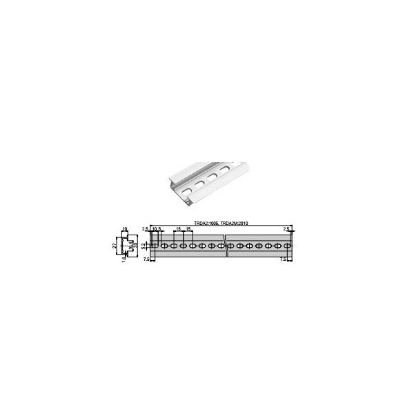 ●メーカー：春日電機●商品名：アルミＤＩＮレール●型番：TRDA2●入数：50本/箱●長さ：1005mm●幅：35mm●高さ：10mm●板厚：1.4mm●長穴：5.2×10mm