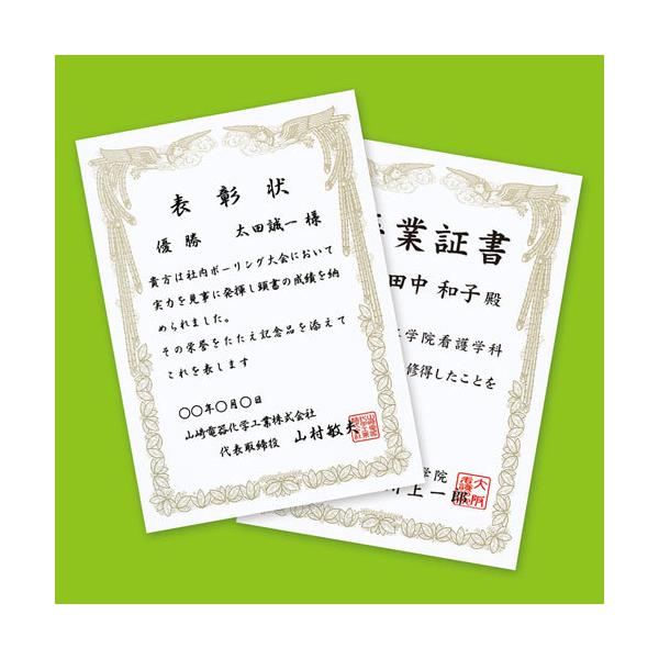 オリジナル賞状が小ロットから簡単・きれいに作れる用紙●メーカー：サンワサプライ●商品名：インクジェット用賞状(A4・縦)●JANコード：4969887431375●型番：JP-SHA4TN2