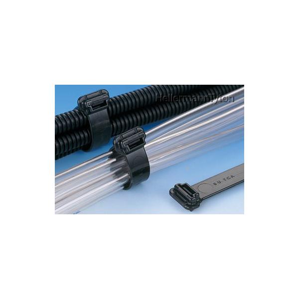 ●入数：50本/袋●色：黒●結束径：最小10.0mm/最大55.0mm●長さ：231mm●幅：12.7mm●ループ引張強度（最小値）N(Kgf)：534（54.45)●材質：66ナイロン●柔軟性に富んだ幅広ストラップストラップ部が幅広のデザ...