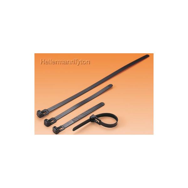 ●入数：100本/袋●色：黒●全長：250mm●幅A：7.4mm●結束径（φmm）：最小2.5/最大72●ループ引張強度（最小値）N(kgf）：222.3（22.67）●使用温度範囲：-40℃〜+85℃●屋外で使用できるリピートタイです●結...