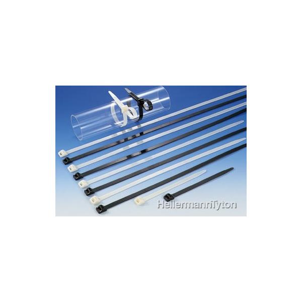 ●入数：25本/袋●色：黒●全長：515mm●幅A：12.5mm●結束径（φmm）：最小12/最大125●ループ引張強度（最小値）N(kgf）：1115（113.70）●使用温度範囲：-40℃〜+85℃●ケーブルトレイへの導管や太径電線の結...