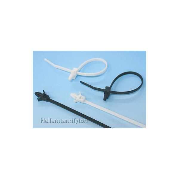 ●入数：100本/袋●色：黒●全長：130mm●幅A：3.3mm●結束径（φmm）：最小2.0/最大27●取付穴径（φmm）：4.0-4.2● ループ引張強度（最小値）N(kgf）：133.3(13.59)●使用温度範囲：-40℃〜+85℃...