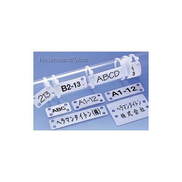 ●入数：100個/袋●色：白●サイズ：全長38.1mmX幅19.3mm●材質：66ナイロン●屋内使用●UL難燃グレード：UL94V-2●電線などの分類、表示、識別にＭＳタイと併用するタイプで、油性マジックで書き込みして頂くか、ロゴマーク、ナ...