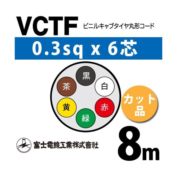 富士電線工業 VCTF 0.3sq×8芯の通販価格と最安値