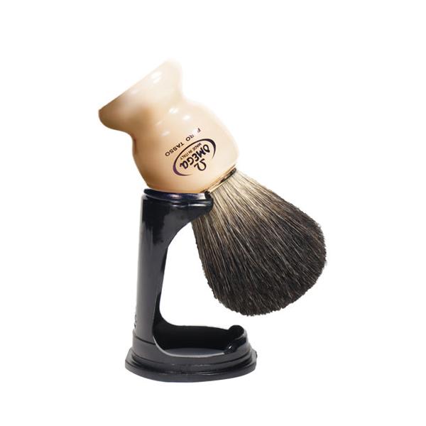 ◆アナグマ毛の中でも、丈夫でコシのある質感が特徴です。肌あたりは、しっかりとした感触で　泡立ちもよく、コストパフォーマンスが高い毛質です。◆全長99ｍｍ/毛軸直径23ｍｍ/重さ56ｇ◆レジンハンドル◆ブラシスタンド付き◆メーカー発注の為、在...