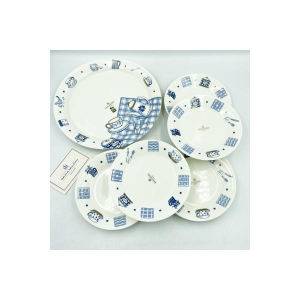 【送料無料】【お皿/ケーキ/パーティー/陶器/セット】●セット内容：大皿×１ 小皿×５●サイズ（約）：大皿＝直径24×高さ2.5cm 小皿＝直径15.5×高さ2cm●生産国：日本●発売元：石塚硝子株式会社【よろづや百貨】