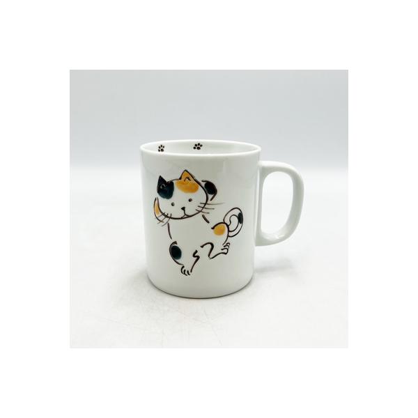 【マグ/かわいい/軽い/猫/ネコ/コーヒー/お茶/紅茶】●サイズ：（約）Φ7.5×高さ8.7cm●材質：陶器●生産国：日本【よろづや百貨】