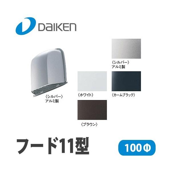 給気、排気共用のフード。サイズ 奥行139×幅206×高さ201mm(100φ専用)本体 アルミ製、ギャラリ付