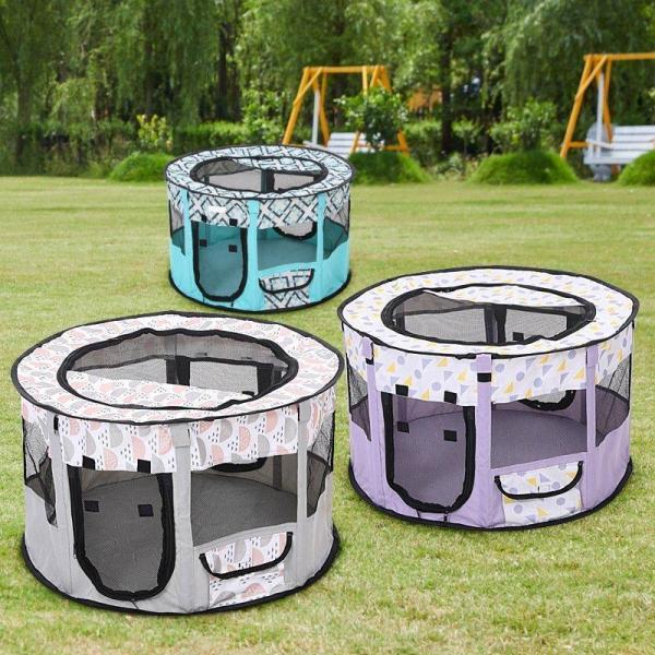 ペットサークル 折りたたみ式 テント 犬/猫/ウサギ用 全8色 持ち運び便利 組み立て簡単 メッシュ 小動物 ペットケージ 屋内 屋外 車内 丈夫 頑丈 小型犬