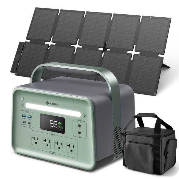 ポータブル電源B1200容量1085Wh、33.48V、32.4Ahバッテリータイプ固体電池 Li -NCMサイクル寿命4000サイクルで80%以上の容量正味重量11.6kg寸法296 x 204 x 256 mmソーラー入力12-60VD...