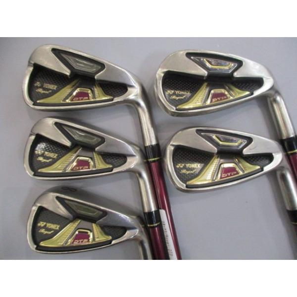 ■種別：アイアン　■メーカー：ヨネックス■モデル：Royal DTP　■シャフト：REXIS XELA ■フレックス：R　■ロフト：0■本数：5　■番手：6-9 P■長さ：0　■クラブ重量：0■ライ角：0　■バランス：C8■キックポイント：...
