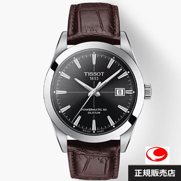 Tissot Gentleman Powermatic 80 SiliciumT127.407.16.051.01ブラック文字盤　革ベルト着用した時にこそわかる、その美しいシルエットとロングパワーリザーブが、フォーマルなビジネスシーンからア...