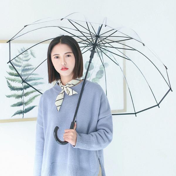流行りの透明雨傘 16本骨傘のジャンプ傘 シンプルで可愛いデザイン 男女兼用 折れにくい 折れない 傘 レディース メンズ 長傘 UVカット 晴雨兼用 耐風撥水 軽量 おしゃれ ジャンプ傘 レディース 透明傘 長傘 雨傘 折れにくいワンタッ...