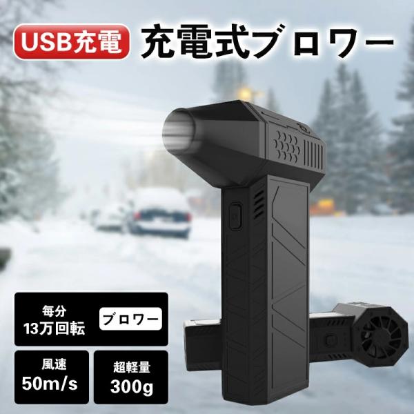 ブロワー 車用 軽量  雪掃除 持ち運び便利 ドライヤー 雪対応 ブロワー 充電式 コードレスブロワー 小型 バッテリー 電動工具 コードレス 落ち葉集め 吹き飛除雪装置 ハイパワー電動送風機 エアダスター 電動 usb 300g 車用 小...