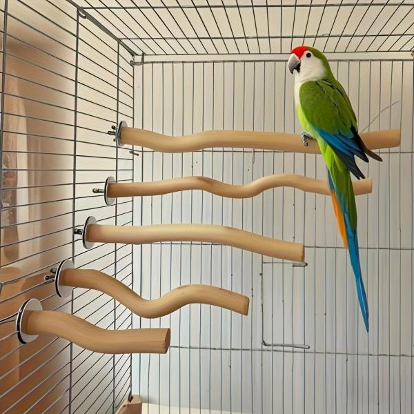 止まり木 桃の木 小型インコ 天然木 爪とぎ パーチ セキセイインコ ボタンインコ マメルリハ キンカチョウ 止まり木 インコ ステップ 鳥用止まり木 階段 遊び場 ストレート 果実の木 素材 桃の木・ステンレス10cm（30g）,15cm...