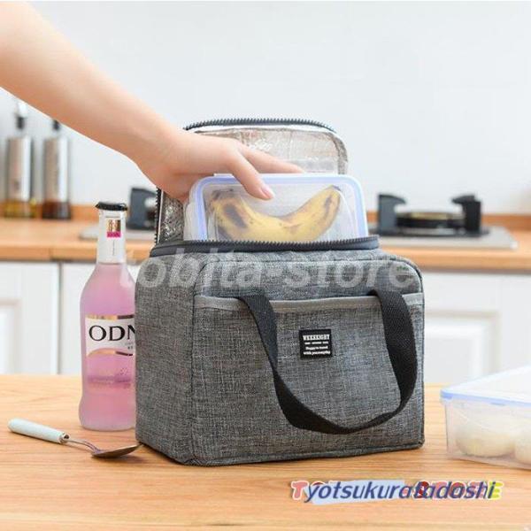 ミニトートバッグ レディース キャンバス マザーズバッグ お弁当袋 ポッシェ ポケット付き かわいい シンプル おしゃれ 無地商品詳細素材：オックスフォードクロス＆アルミホイル季節：春夏秋冬カラー：ブルー、パープル、グレー、ワインレッド、ダ...