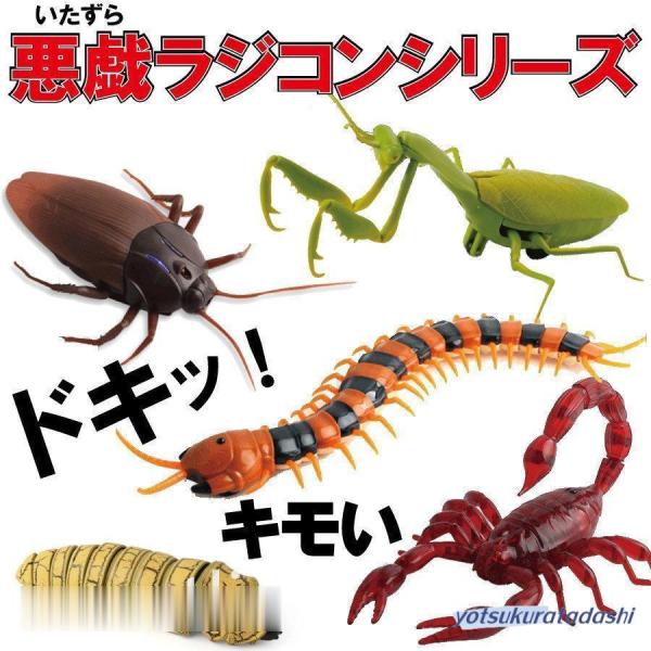 昆虫 イモ虫 ゴキブリ サソリ ムカデ カマキリ ラジコン おもちゃ 誕生日プレゼント 男の子 ドッキリ いたずら サプライズ リアル 虫本物みたいにガサガサ動く！悪戯ラジコンシリーズ操縦はとても簡単！スティック式のリモコンで、お子様でも操...