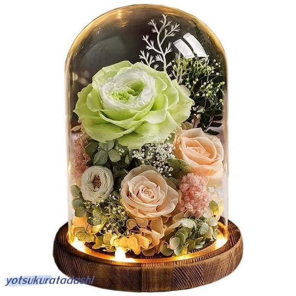 ドライフラワー プリザーブドフラワー 枯れない花 ガラスドーム 薔薇 バラ フラワーギフトプセント お祝い 誕生日 結婚記念日【お手いて方法】：(1)決しお水あげないでください。　(2)湿度が高場所には置かないでください。　(3)直射日光あ...