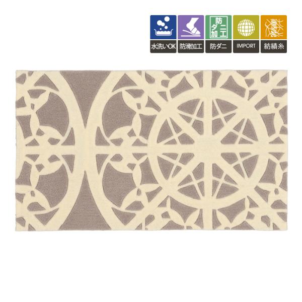 オシャレで高品質な東リのデザインマット♪手洗いできるウォッシャブルのマットです。(※洗濯機はお使いいただけません。)裏面には滑りにくい加工が施されています。玄関や洗面所、お部屋のアクセントマットとしてもオススメです。◆サイズ：約70×120...