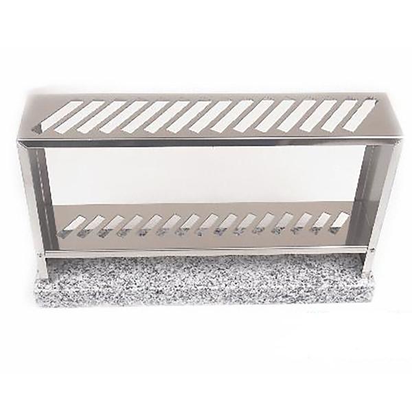 【送料無料】置くだけ　とてもかんたん自立式ミニ塔婆立て　白御影　15コマ　右向き自社工場加工だから「良品」サイズ39.7cm×9.8cm×ｈ23cm　重量約5kgステンレス塔婆立てに御影石をセットしました※長さ45cm×幅6cm×厚み１cm...