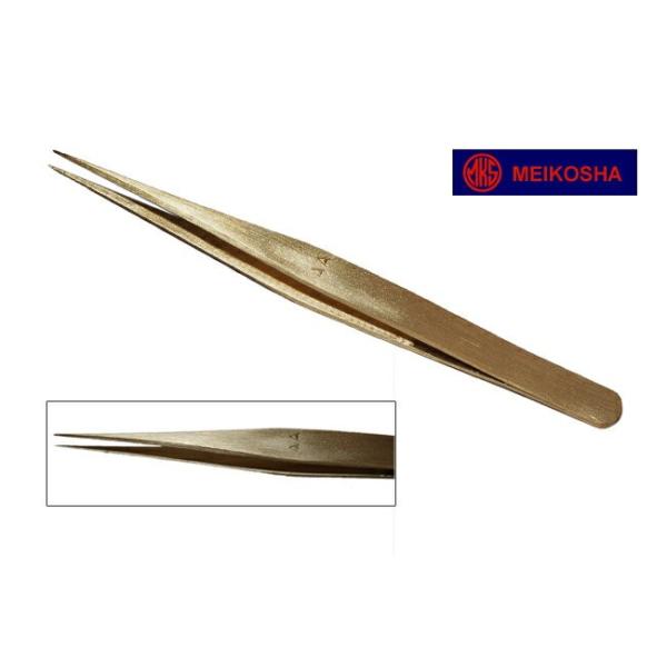 【メール便OK】明工舎（メイコー） 金メッキ 真鍮ピンセット AA MKS48900【時計工具/時計修理/国産】【ポイント利用】