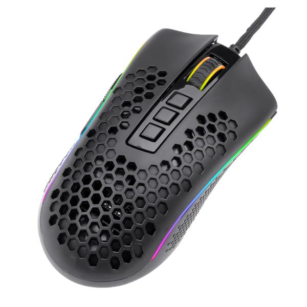 REDRAGON RGBゲーミングマウス STORM M808-RGBTI最軽量88g、ハニカム構造のゲーミングマウス特徴Pixart3327Proセンサー搭載最大12,400DPIまで設定可能な高精度センサーを搭載。カスタマイズ可能な7ボ...